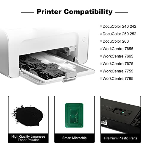 W-PRINT High Yield 006R01219 Compatible for Xerox DocuColor 240 242 250 252 260 WorkCentre 7775 7665 7655 7675 7755 7765 6R1219 Black Toner