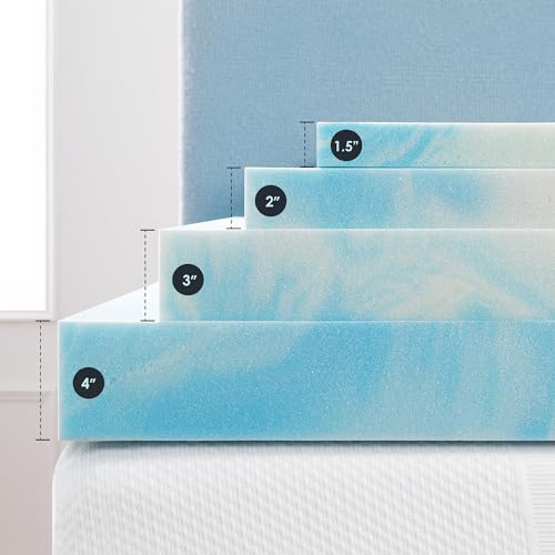 Best Price Mattress 4 Inch Swirl Gel AeroBreeze Cooling Air Flow Memory Foam Mattress Topper, Full