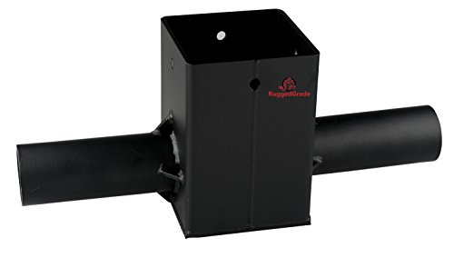 RuggedGrade Double Tenon Adapter for 4 inch Square Pole - Light Pole Adapter for Slip Fit