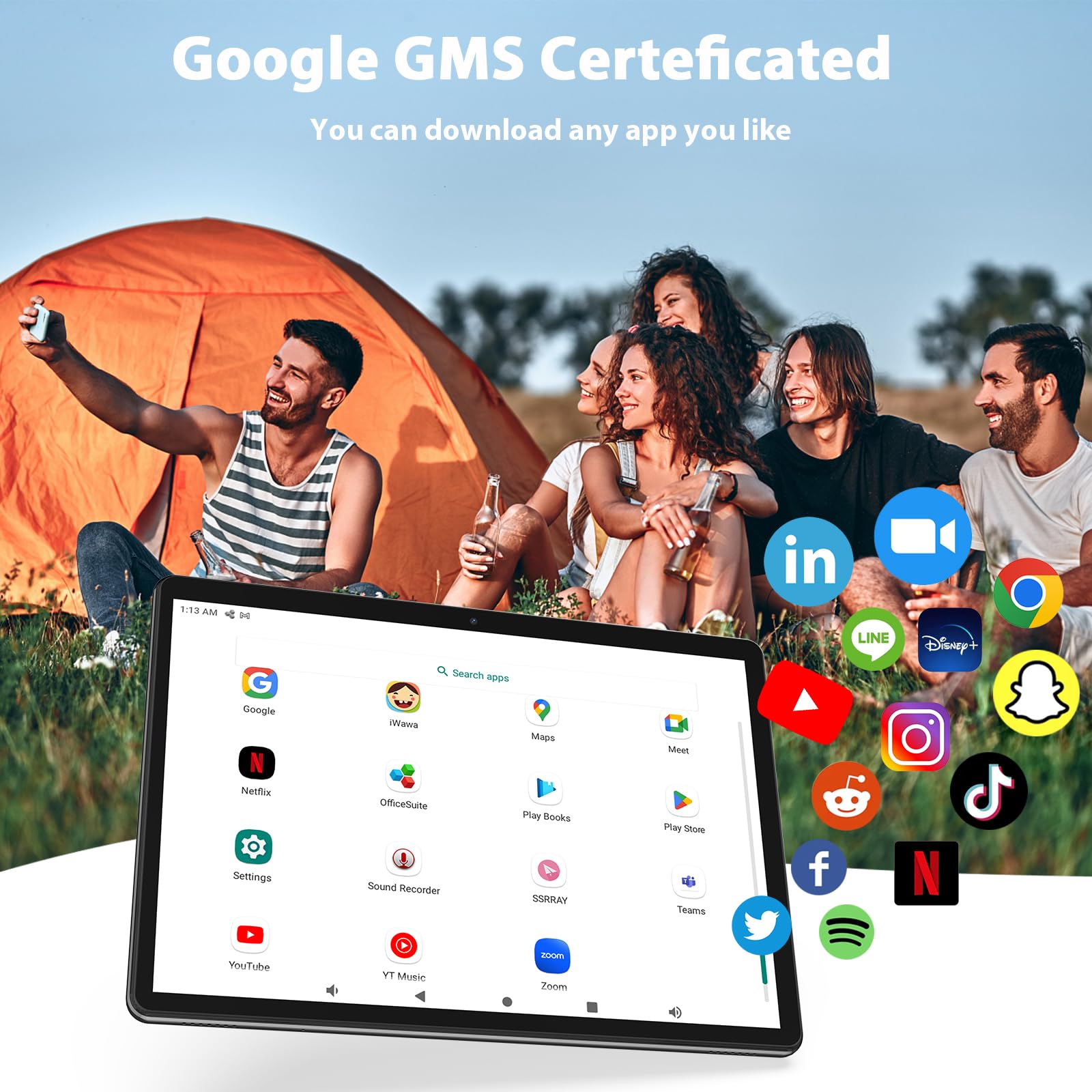 Android Tablet, 10 inch Tablet with 8000mAh Battery, 32GB ROM (512GB Expand), Dual Camera, Android 12 Tablet with Protective Cover, WiFi, Bluetooth, HD Touch Screen, Google GMS Certified