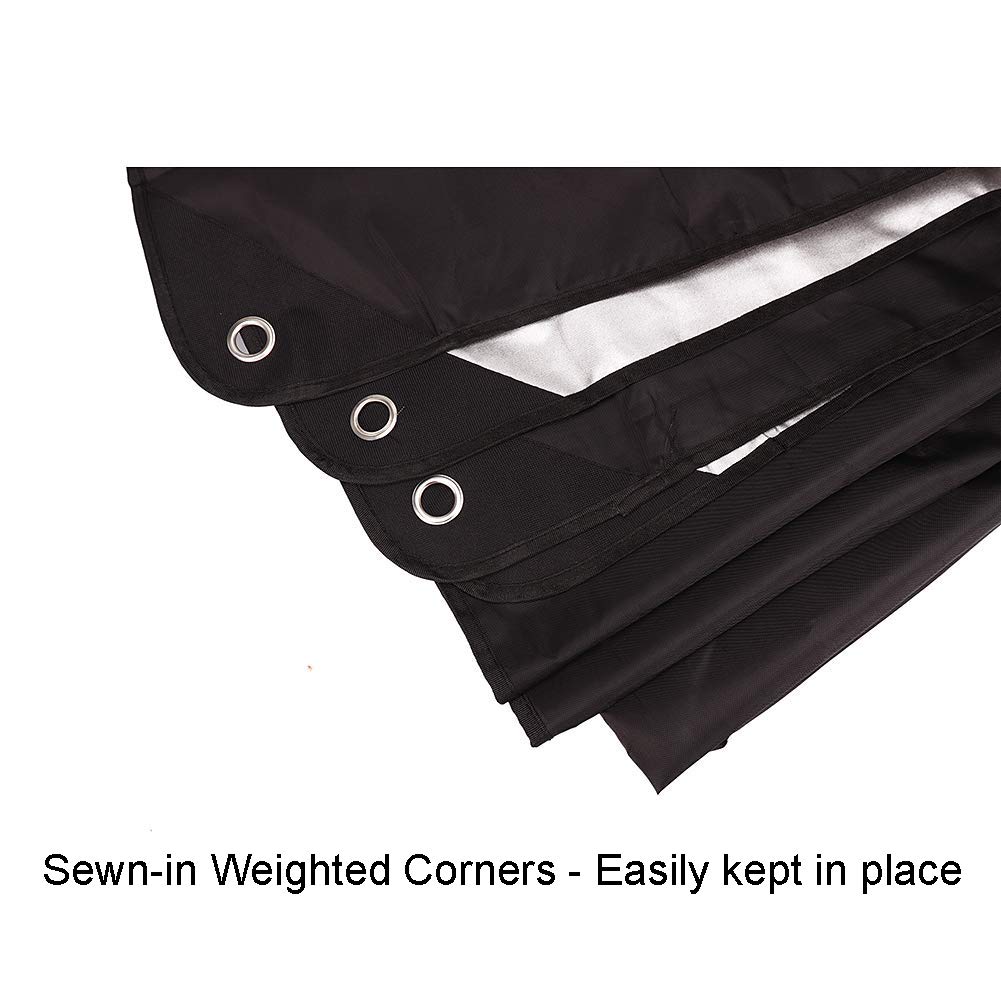 Drum Set Dust Cover, PVC Coating Drum Cover, Drum Accessories, Electric Drum Kit Cover with Sewn-in Weighted Corners, For Waterproof, Anti UV-rays Protects From Sun (78"x 98", black) (Black)