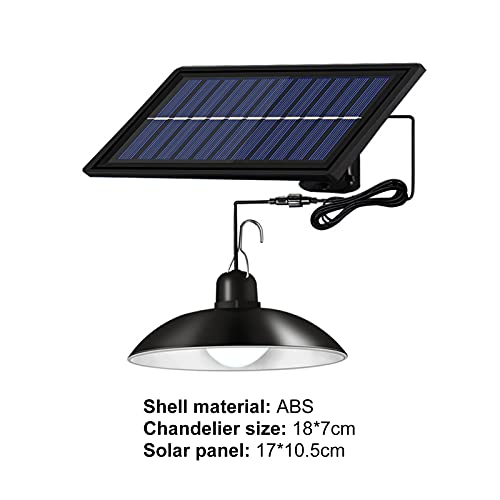 LAPUTA Outdoor Solar Light - Energy Saving ABS Waterproof Ceiling Lamp Remote Control 18 Hrs Lighting Single Double Head Solar Lamp for Home Garden Garage (Warm White Single-Head)