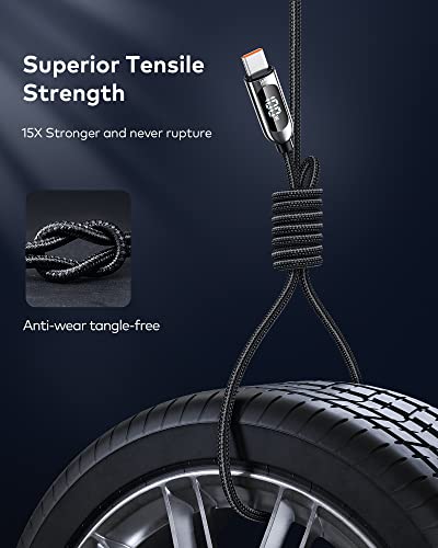 Baseus USB C Cable, [2-Pack 6.6ft+6.6ft] 100W PD 5A QC 4.0 Fast Charging USB C to USB C Cable, Zinc Alloy Nylon Braided Type C Cable for Samsung S21 S20 Note 20 iPad Pro MacBook Pro Google Pixel etc