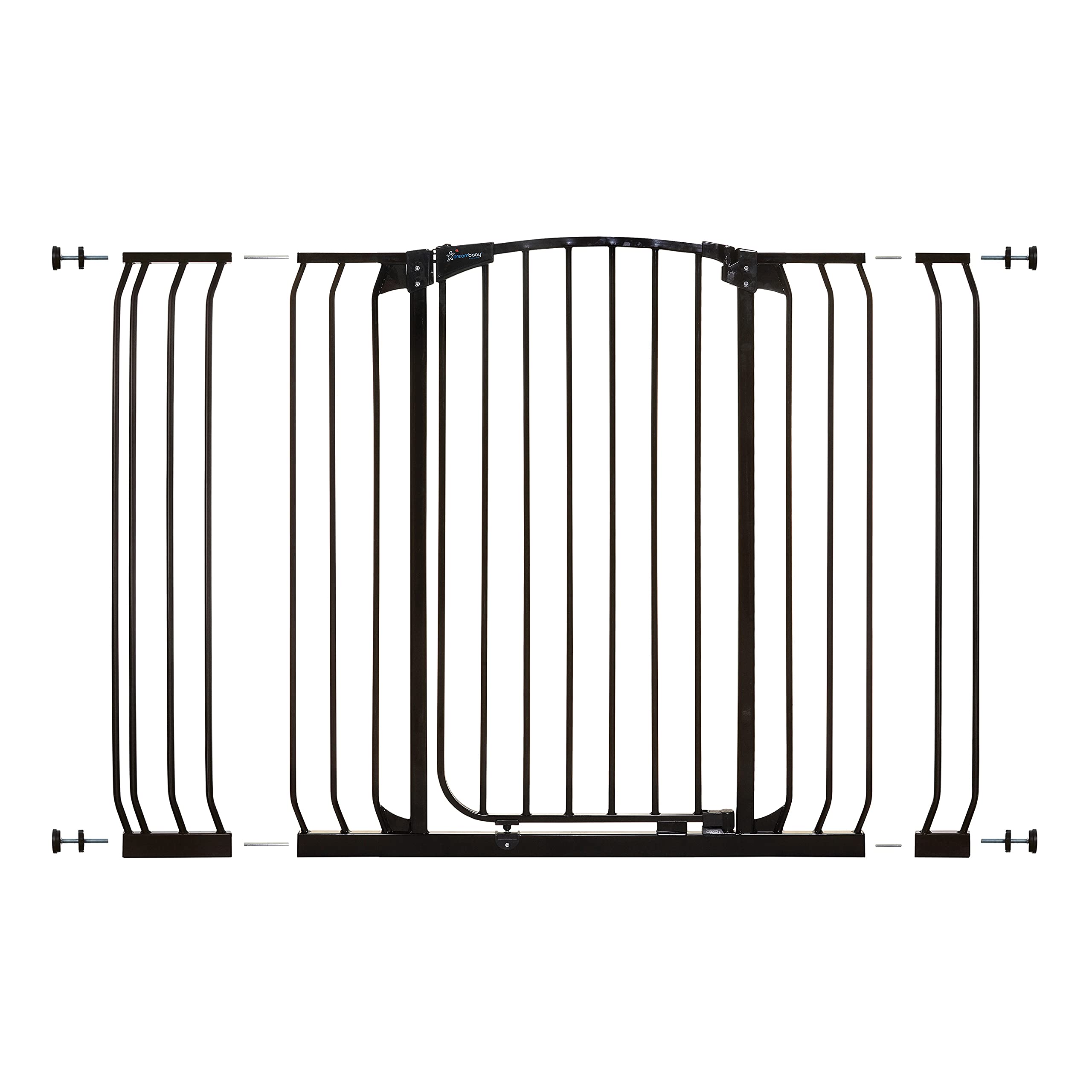 Dreambaby Chelsea Extra-Tall Auto-Close Security Baby Safety Gate-Black-with Extensions, Black, 28-42.5"