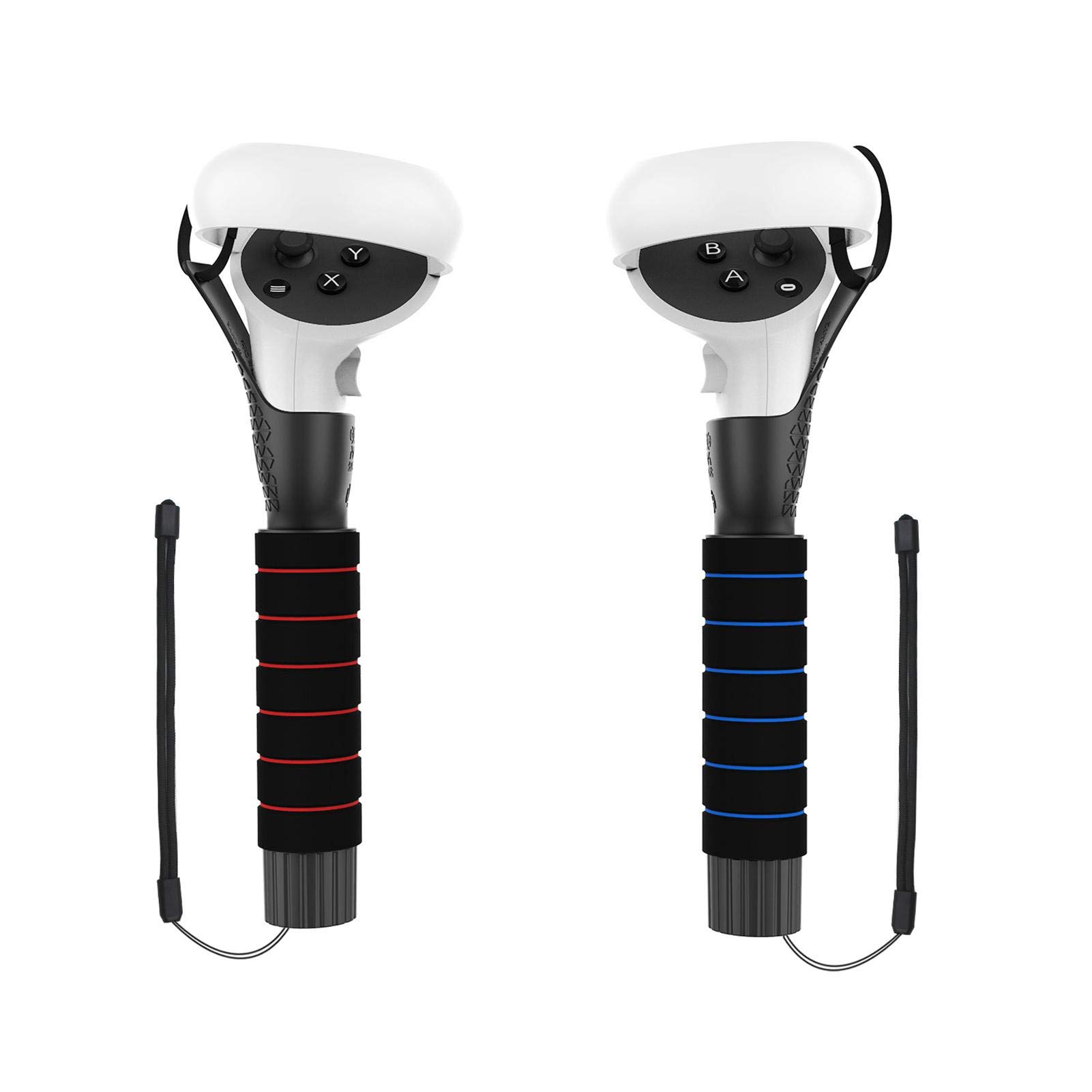 Dual Handles Extension Grips For Oculus Quest, VR Light Handle Touch Controller For Quest 2 Or Rift S Playing Beat Saber Games