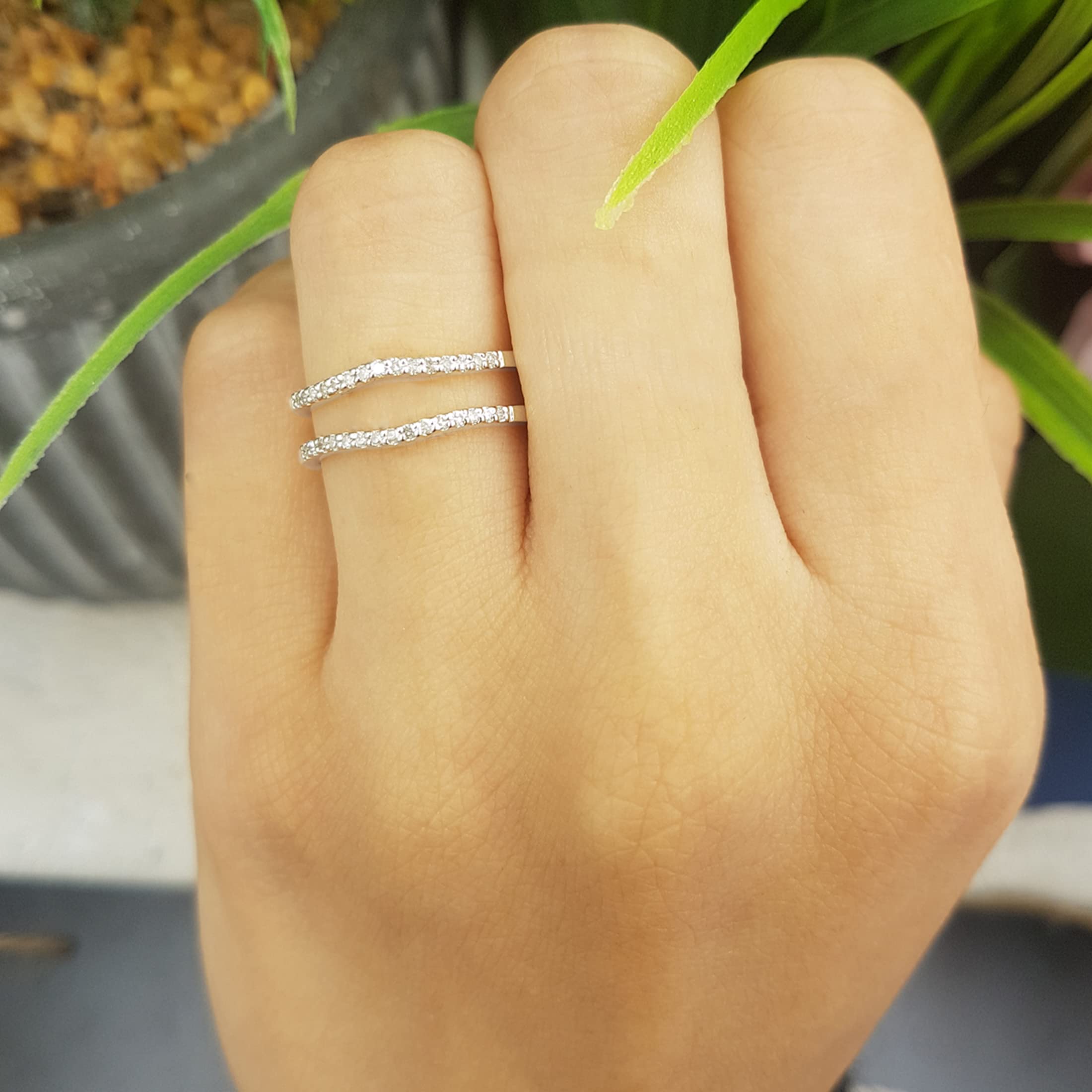 Dazzlingrock Collection Round White Diamond Wedding Enhancer Ring for Women (0.18 ctw) in Solid White Gold, Size 7
