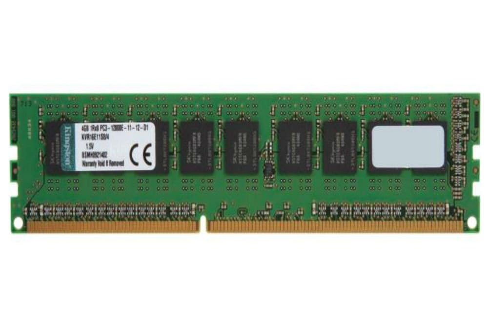 Kingston Technology Value RAM 4GB 1600MHz DDR3 PC3 12800 ECC CL11 DIMM SR x 8 with TS Desktop Memory KVR16E11S8/4