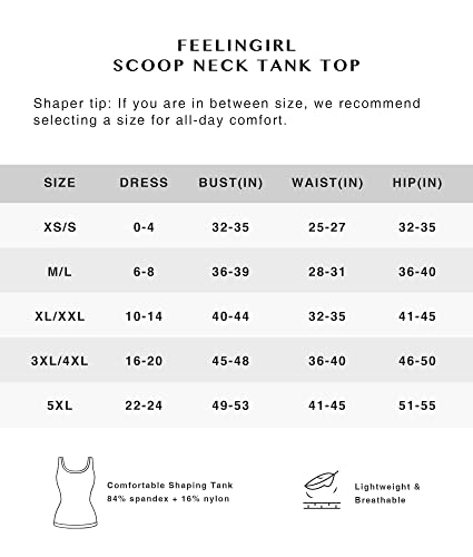 FeelinGirl Shapewear Tops for Women Tummy Control Compression Tank with Bra Smoothers and Shapers Top Beige M/L