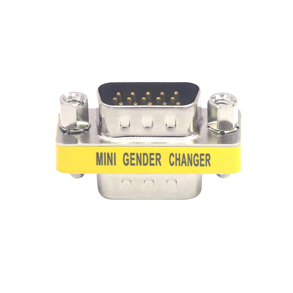 VCE VGA Adapter, Male to Male SVGA Coupler HD15 Mini Gender Changer, VGA Cable Extender, 3-Pack
