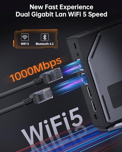 ACEMAGIC S1 Mini PC with DIY LCD Screen, Alder Lake N95 (up to 3.4GHz), 16GB DDR4 512GB M.2 SSD Mini Tower PC, WiFi 5/BT 4.2/4K UHD/Dual LAN