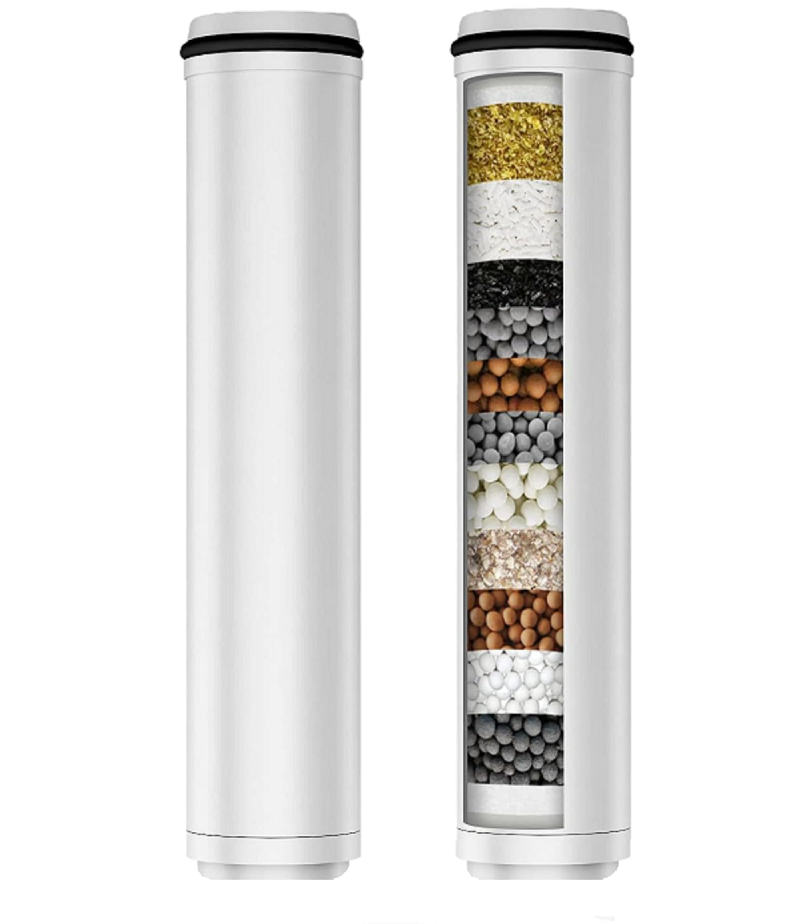 BOWGER 2-Pack Shower Filter Replacement for Handheld Shower Head- Water Softener Filter Cartridge for Hard Water - Remove Chlorine and Heavy Metals