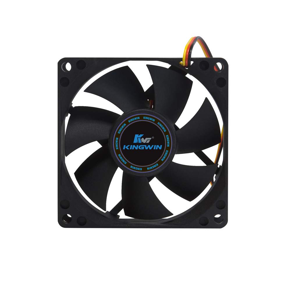 Kingwin 80mm Silent Fan for Computer Cases, Mining Rig, CPU Coolers, Computer Cooling Fan, Long Life Bearing, and Provide Excellent Ventilation for PC Cases-[Black] CF-08LB