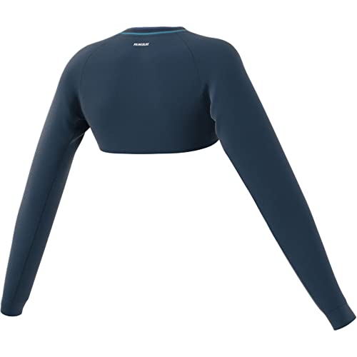 adidas womens Match Shrug PB Long Sleeve Tee Crew Navy/Alumina Small