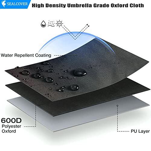 Sealcover Storage Shelf Wire Shelving Cover, High Density Waterproof and Dustproof Wire Rack Cover, 28 * 23 * 64in, Black Storage Rack Covers.
