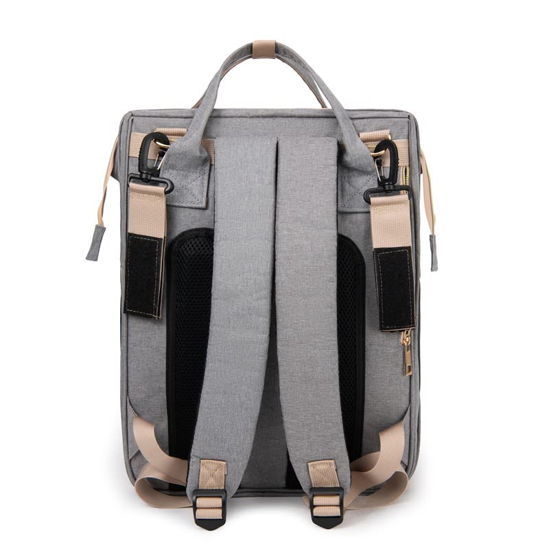 Baby Diaper Bag Waterresistent Travel Backpack with seat and changing station, Newborn Baby Essentials (Gray)