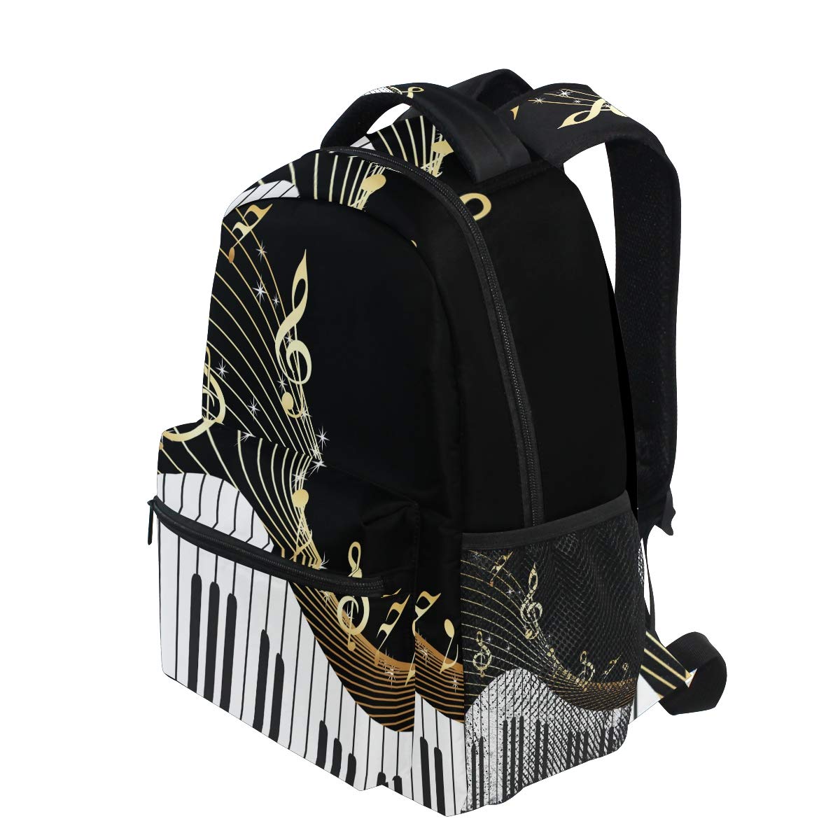 AUUXVA Piano Keyboard Music Note Backpack College School Book Shoulder Bag Travel Daypack for Boys Girls Man Woman