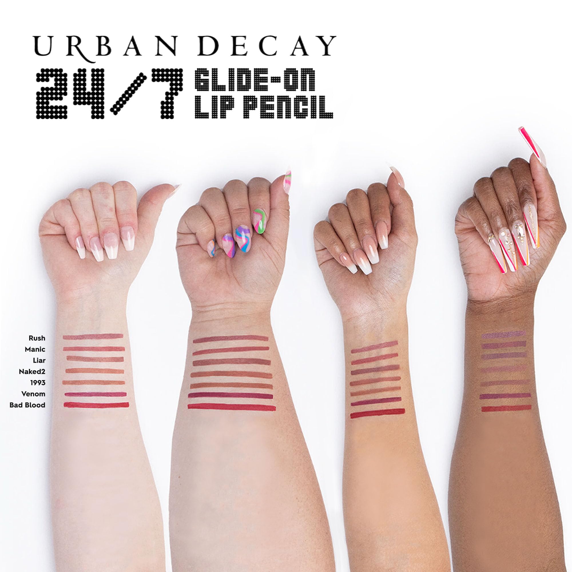 URBAN DECAY 24/7 Glide-On Waterproof Lip Pencil (1993 - Medium Brown), Smudge-Proof, Longwearing Lip Liner, Smooth & Creamy Colors, Moisturizing Formula with Vitamin E - 0.04 oz