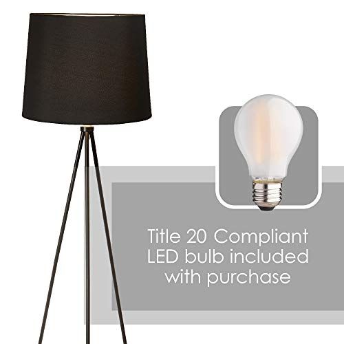 Newhouse Lighting NHFL-AL-BK Alexandria Tripod Floor Lamp, Black