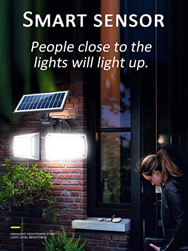 DUTUI Dual-Head Rotating Waterproof Solar Wall Lamp, Body Sensing,Household Garden Waterproof Solar Street Lamp,Home Courtyard,Villa Corridor,Road Lighting