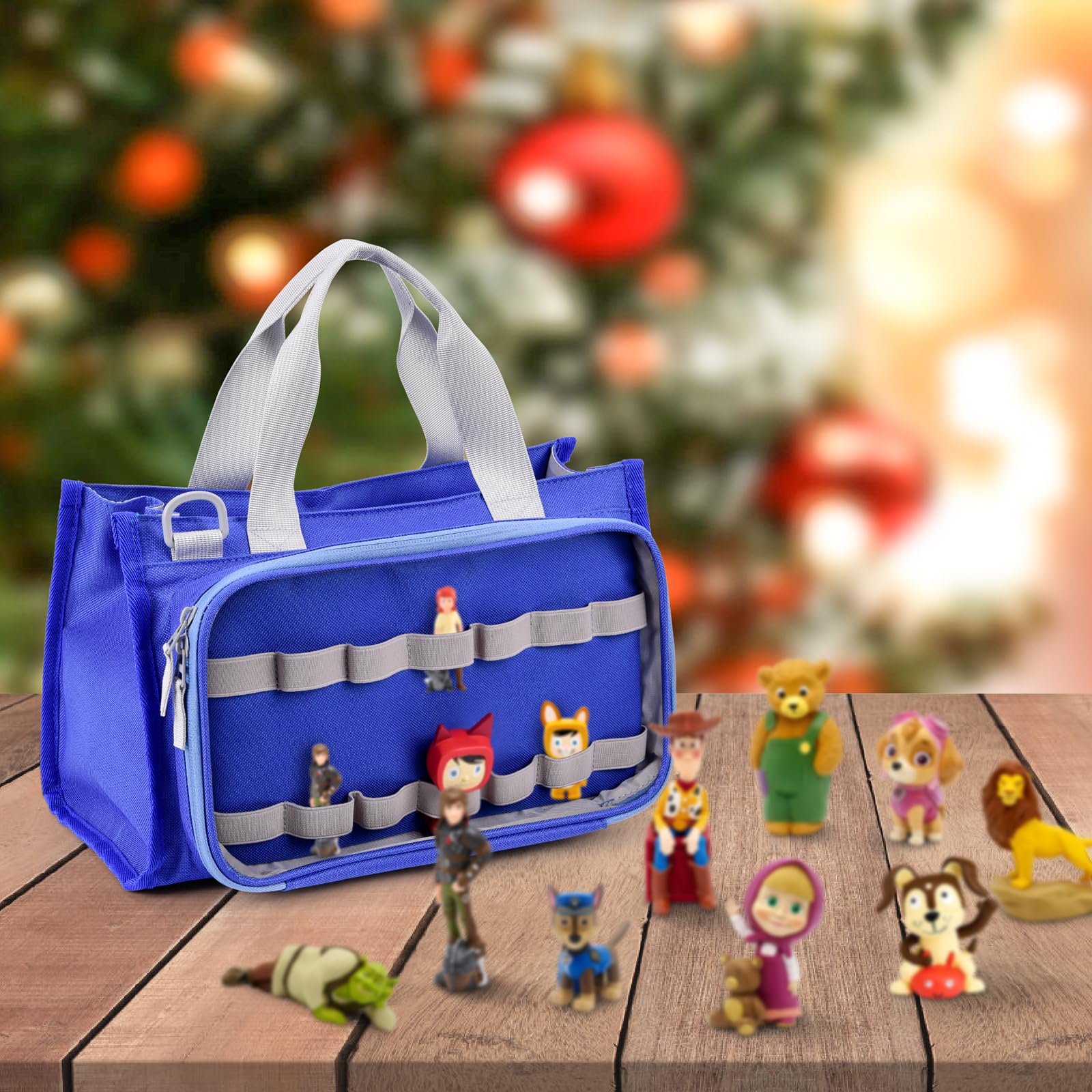 DDgro Tonies Figures Storage Bag for Toniebox Starter Set, Home and Outdoor Travel Carrying Case Organizer for Figurine Characters, Audio Player Box, Charger & Headphone, Bag Only (Small, Purple)