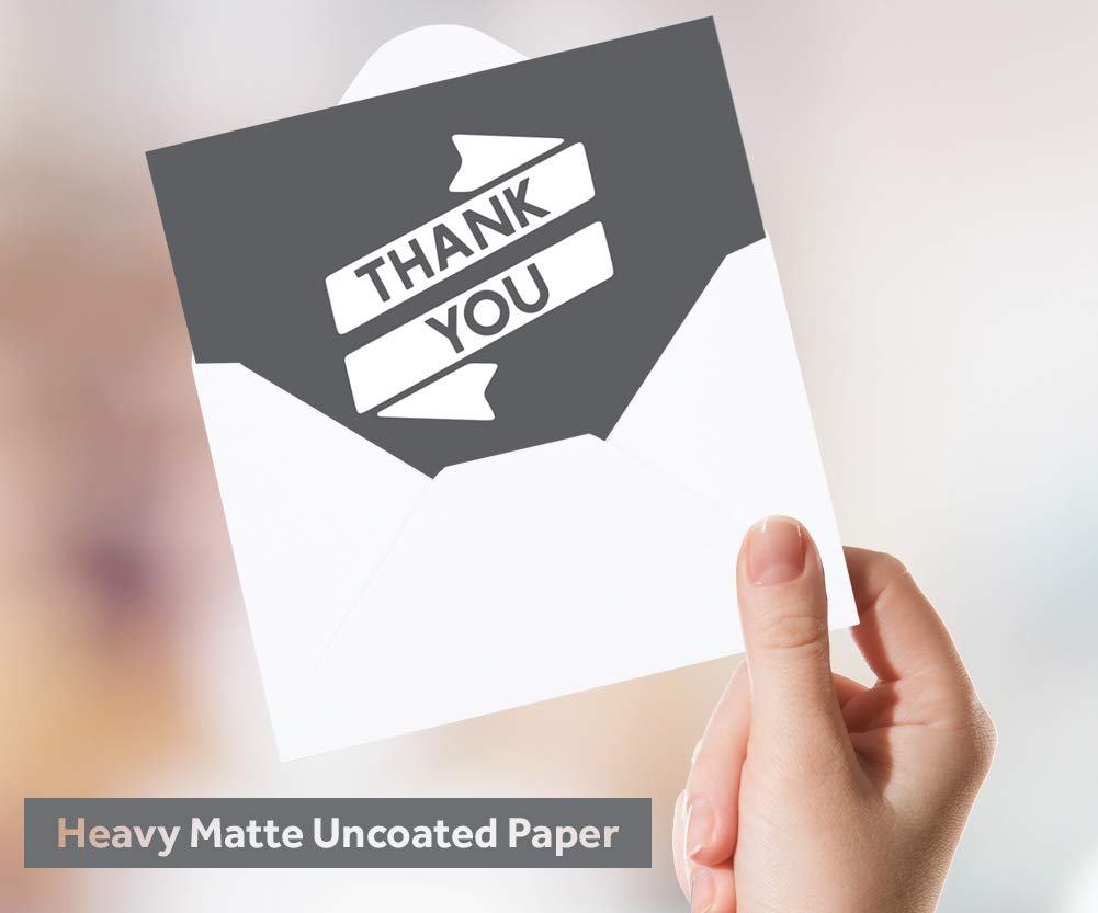 crbn Men Thank You Notes Bulk Retro 48 Thank You Cards Bulk w/Stickers & White Envelopes – Vintage & Retro – 4x6 Blank Note Cards – Perfect for Weddings, Bridal Showers, Graduation, and Baby Showers