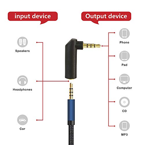 VCE 3.5mm Audio Adapter 90 Degree 5-Pack, Right Angle Adapter Male to Female Gold-Plated Stereo Jack Adapter