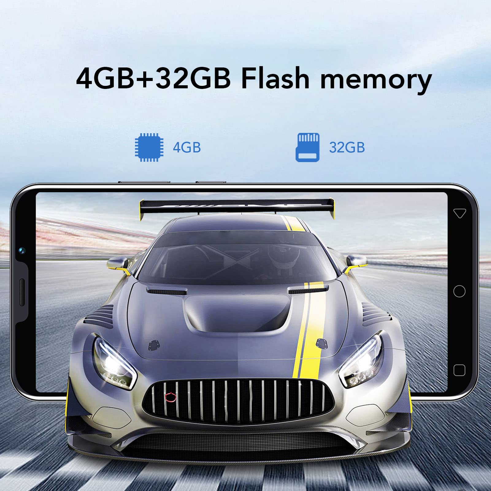 ANGGREK 14 Pro Max Smartphone 5.0 Inch 3G Network 4GB RAM 32GB Android 10 Mobile Phone Dual Card Dual Standby 100β240V Green (US Plug)