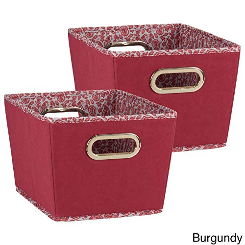 Household Essentials Small Tapered Decorative Storage Bins, 2 pc Set, Blue, Navy Blue