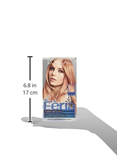 L'Oreal Paris Feria Multi-Faceted Shimmering Permanent Hair Color, 822 Rose Gold (Medium Iridescent Blonde), Pack of 1, Hair Dye