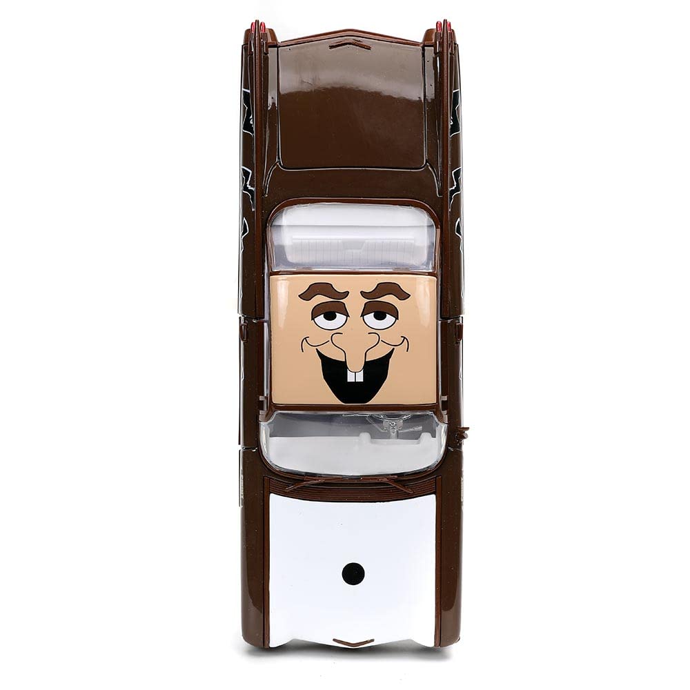 Jada 1959 Cadillac Coupe DeVille Brown and White with Graphics and Count Chocula Diecast Figurine Hollywood Rides Series 1/24 Diecast Model Car