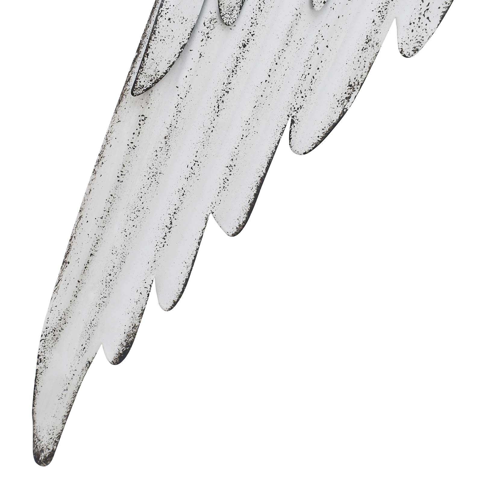 E-view Metal Angel Wings Plaques with Heart - Decorative Angel Wing Sculptures Hanging Wall Art Antique Decor for Home Bedroom (1 Piece)