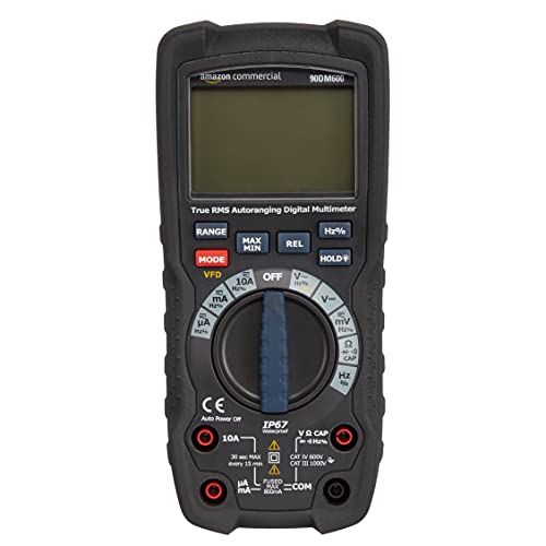 AmazonCommercial 6000-Count Compact Digital Multimeter, IP67, True RMS, CATIV 600V