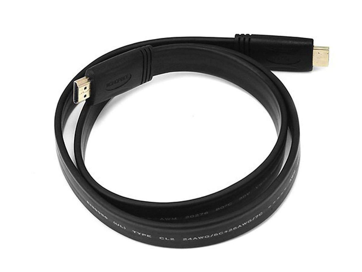 Monoprice Commercial Series Flat High Speed HDMI Cable, 4K @ 24Hz, 10.2Gbps, 24AWG, CL2, 3ft, Black
