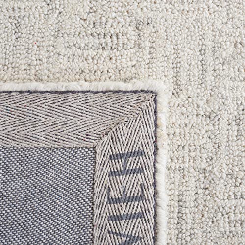 SAFAVIEH Micro-Loop Collection 8' x 10' Light Grey/Ivory MLP537F Handmade Premium Wool Area Rug