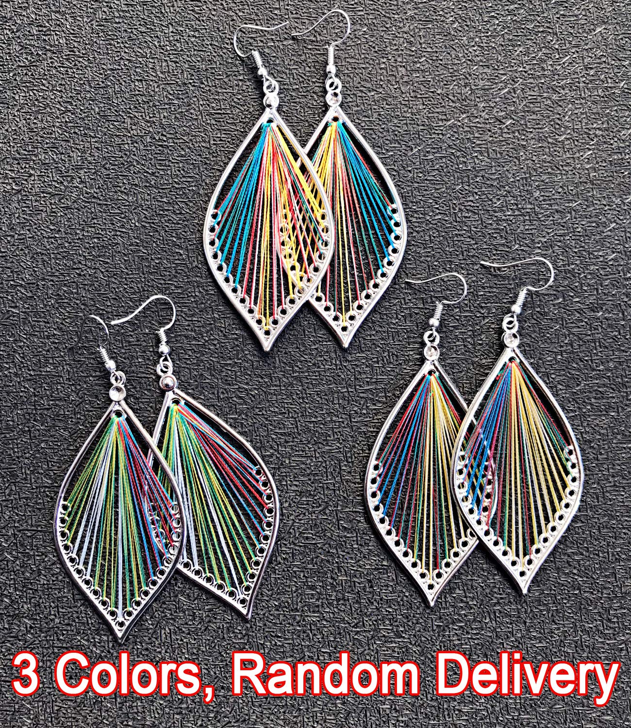 Earrings for Women Colorful Layered Tassel Earrings Bohemian Dangle Drop Tiered Tassel Druzy Stud Earrings Women Gifts