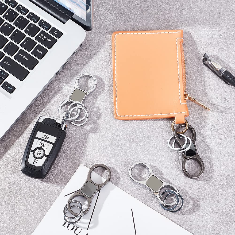 arricraft 4 Pcs Metal Alloy Keychain, Carabiner Clip Keyring with Quick-release Spring Snap Clip Key Chain Keyfob Key Holder With Hook for Car Keys