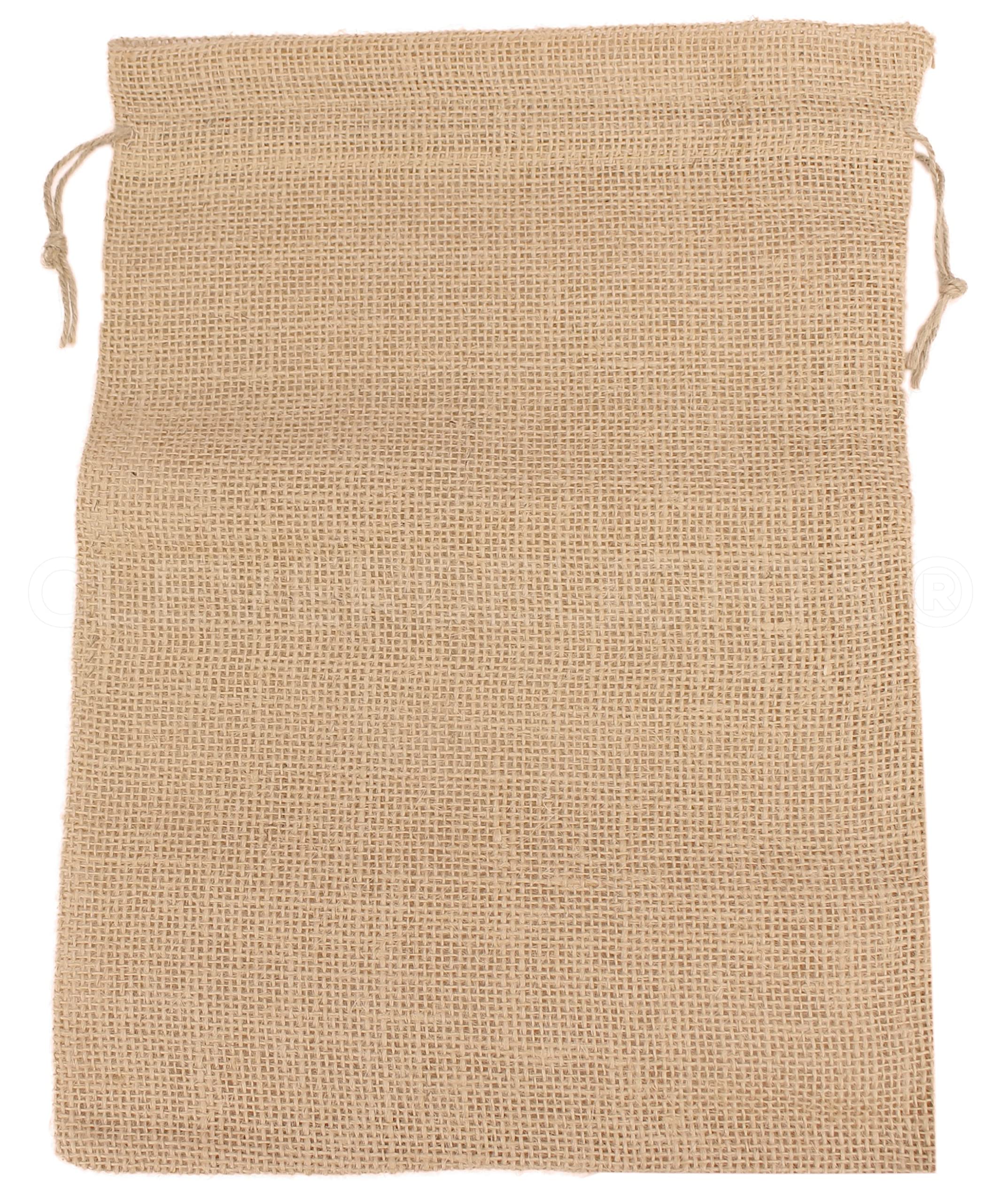 CleverDelights 10" x 14" Burlap Bags - 10 Pack - 10x14 Inch Jute Burlap Drawstring Sacks
