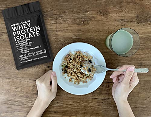 NMNWed Native & Raw Whey Protein Isolate, Unflavored, 0 CarbFat, Low CholesterolSodium, rBGH Free, Antibiotic Free, Gluten Free, Soy Free, Good for Keto, Paleo, and Lactose Intolerance (2.8 oz)