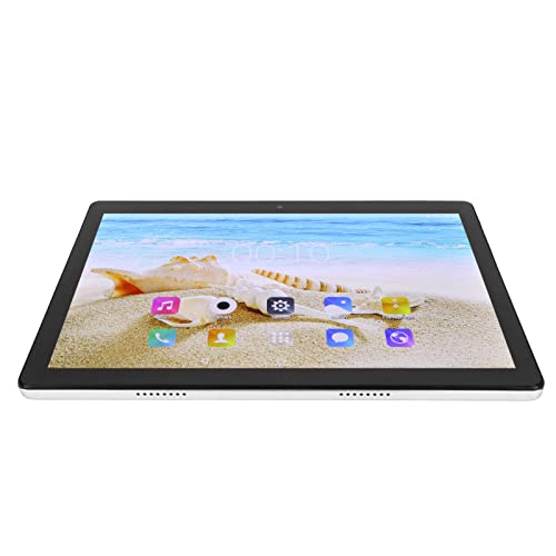 Airshi Portable Tablet, Call Support 10 Inch Tablet 100-240V 10 Inch IPS Screen 5G WiFi Dual Band for Home Travel (White)