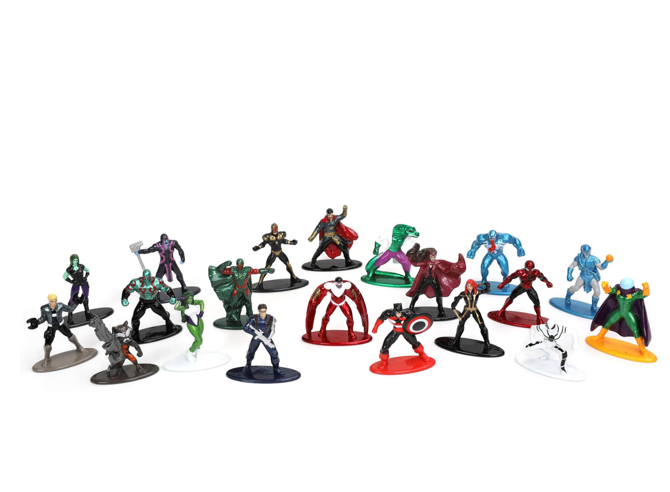 Jada Toys 253225016 Marvel Other Venom Set of 20 Collectible Figures, Wave 4, 20 Pieces/Set, Die-cast, 4 cm, Multicoloured