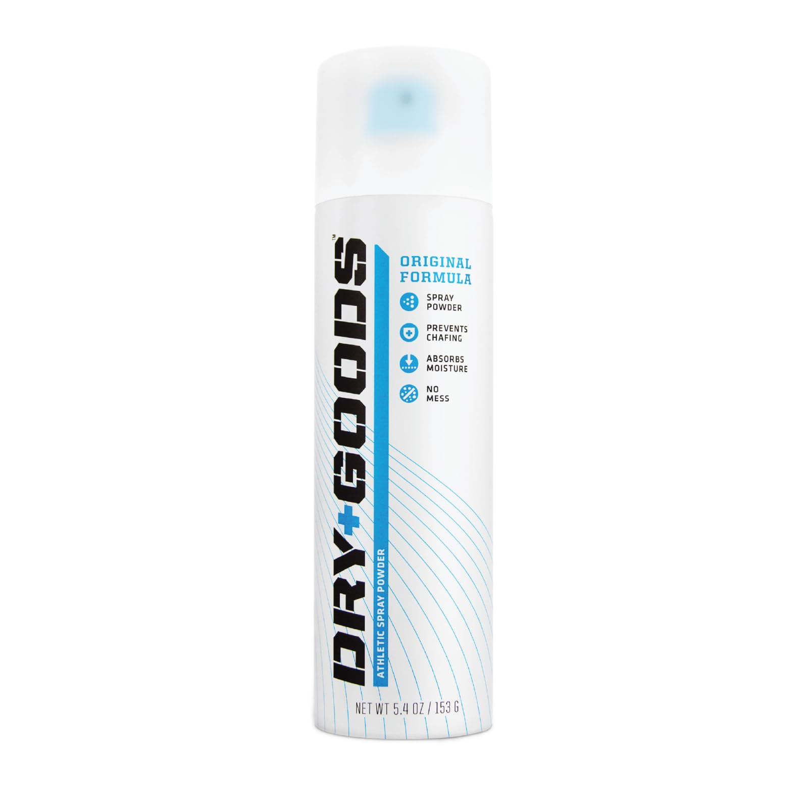 Dry Goods Original Athletic Spray Powder 5.4oz - Stay Dry & Fresh, Absorbs Moisture, Reduces Chafing and Blisters, No Powder Mess, Long-Lasting Sweat and Odor Control, Made in The US