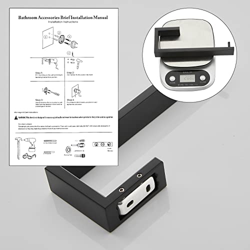 Ddtohan Towel Bar, Stainless Steel Hand Towel Rack, Bathroom Wall Mount Towel Holder (Black)