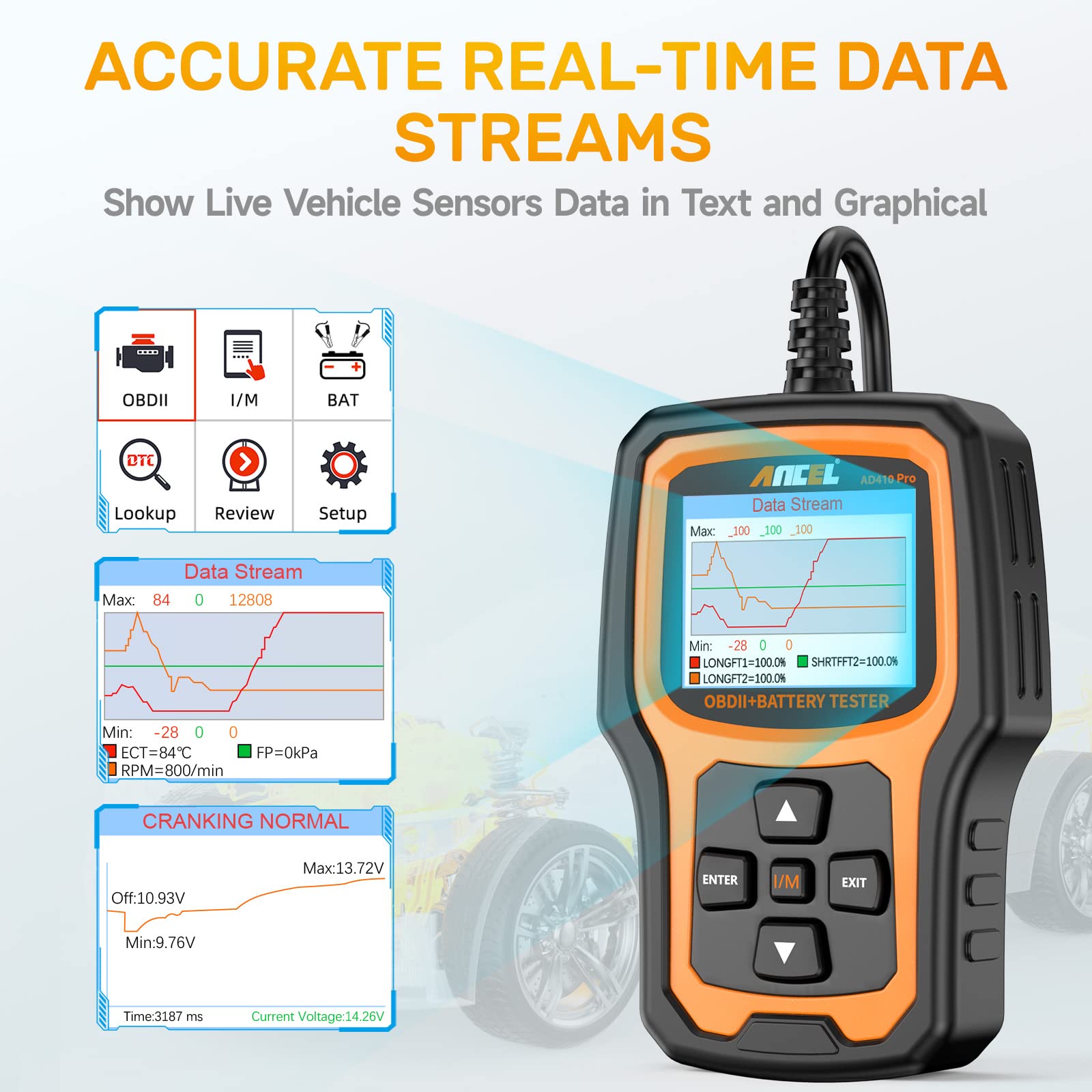 ANCEL BA201 OBD2 Scanner Diagnostic Tool Car Code Reader Engine Fault Code Reader Scanner Diagnostic Scan Tool for All OBD II Protocol Cars Since 1996