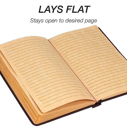 Samsill Vintage Hardcover Notebook, 200 Lined Notebook Pages, Brown, 7.5 x 10 Inch