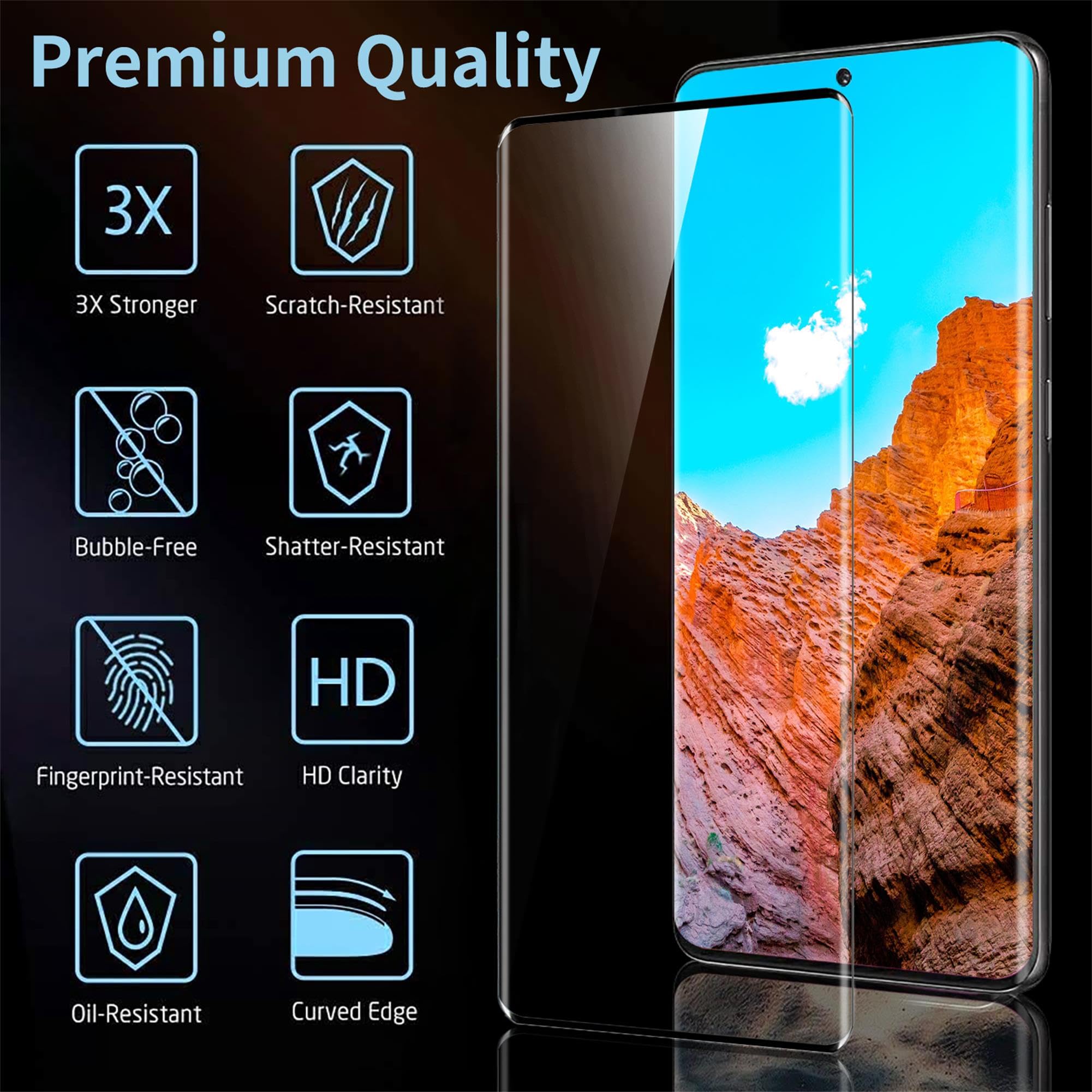 Arshek [2+2 Pack] Screen Protector for Samsung Galaxy S20/S20 5G, 9H Tempered Glass, Ultrasonic Fingerprint Compatible,3D Curved, HD Clear, Bubble-Free for Galaxy S20 Glass Screen Protector