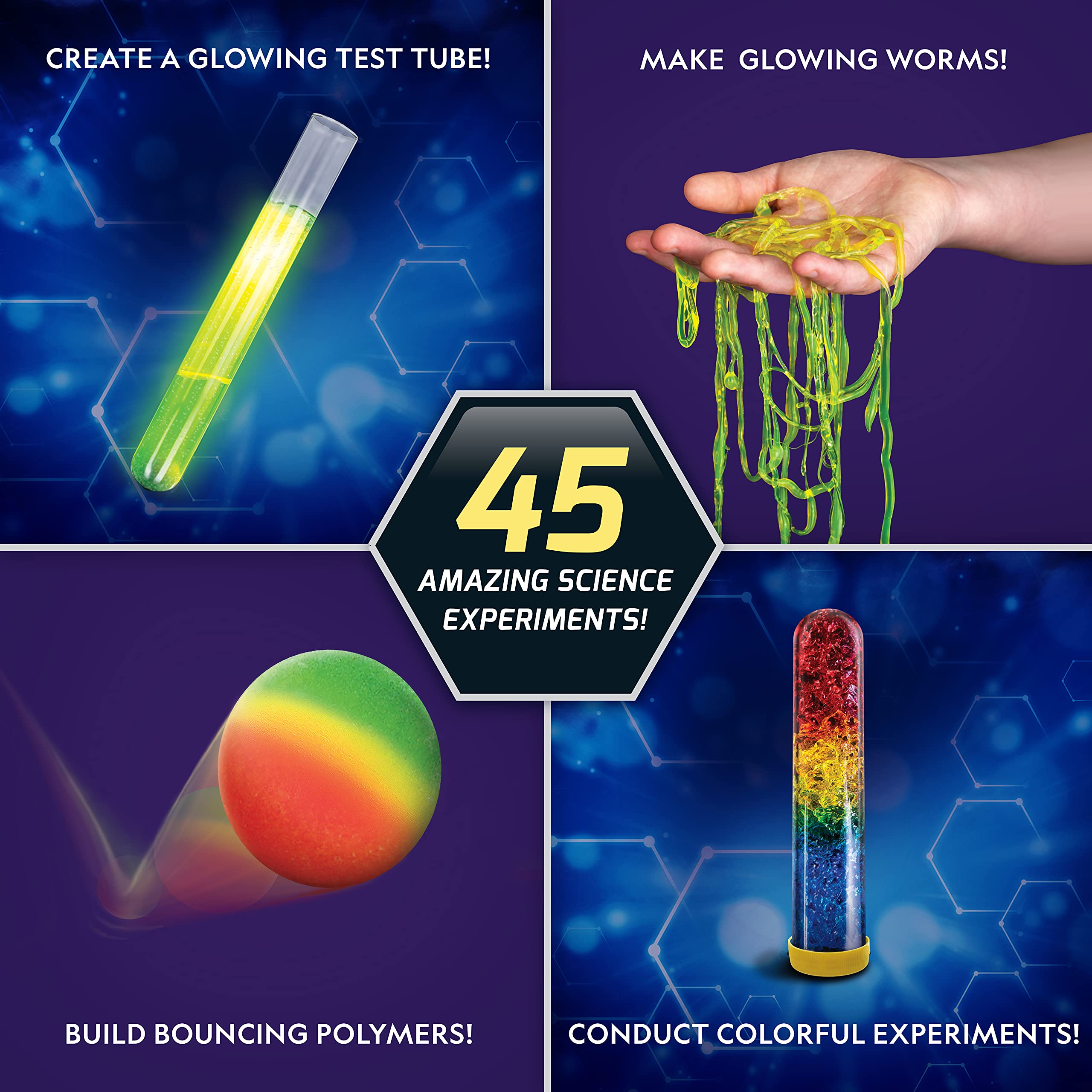 NATIONAL GEOGRAPHIC Amazing Chemistry Set - Chemistry Kit with 45 Science Experiments Including Crystal Growing and Reactions, Science Kit for Kids, STEM Gift for Boys and Girls (Amazon Exclusive)