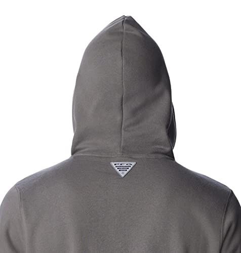 Columbia Men's PFG Sleeve II Graphic Hoodie, City Grey/Cool Grey Logo, X-Large
