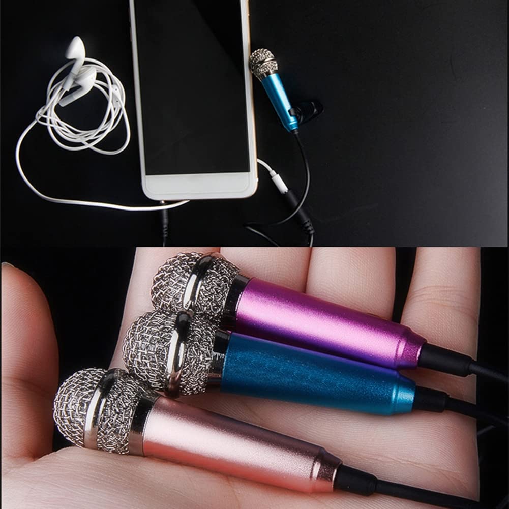 areclern 3.5mm Audio Connector,Singing Mic Equipment,Beautiful Vocal Quality,Mini Type Space Saving,Mini Microphone,Metal Frothing Process,Suitable for Laptop, Phone Golden