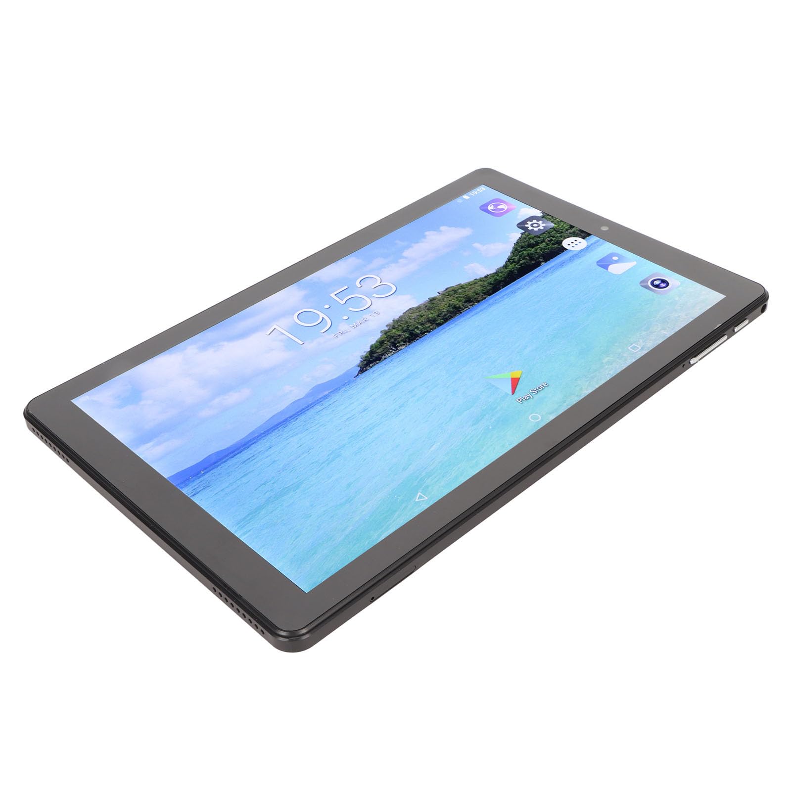 Airshi Tablet, Touch Screen 5G WiFi Tablet 100-240V Long Endurance Dual SIM 4GB 64GB with Earphone for Learning (US Plug)