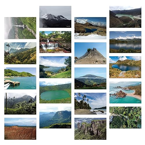 Dear Mapper Colombia Natural Landscape Postcards Pack 20pc/Set Postcards From Around The World Greeting Cards for Business World Travel Postcard for Mailing Decor Gift